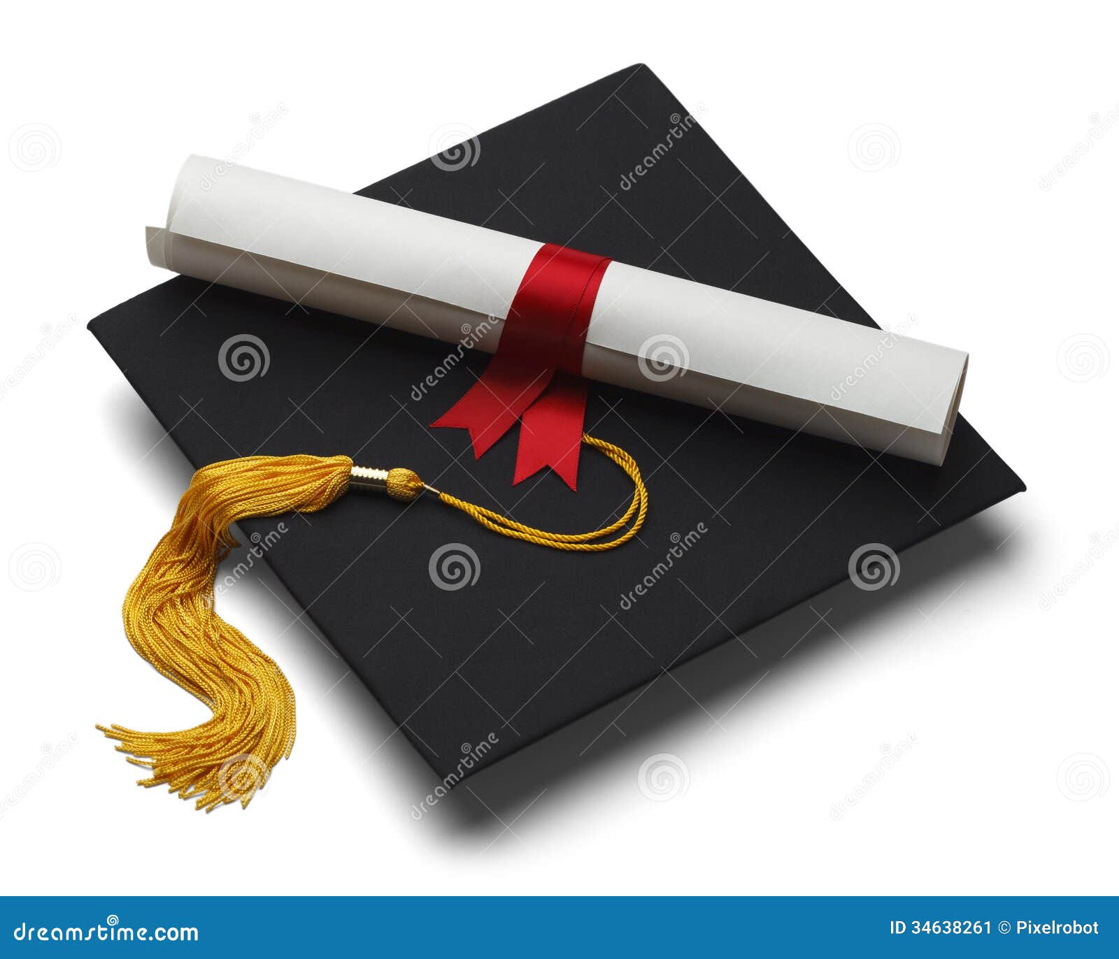 Mortar Hat and Degree stock image. Image of isolated - 34638261