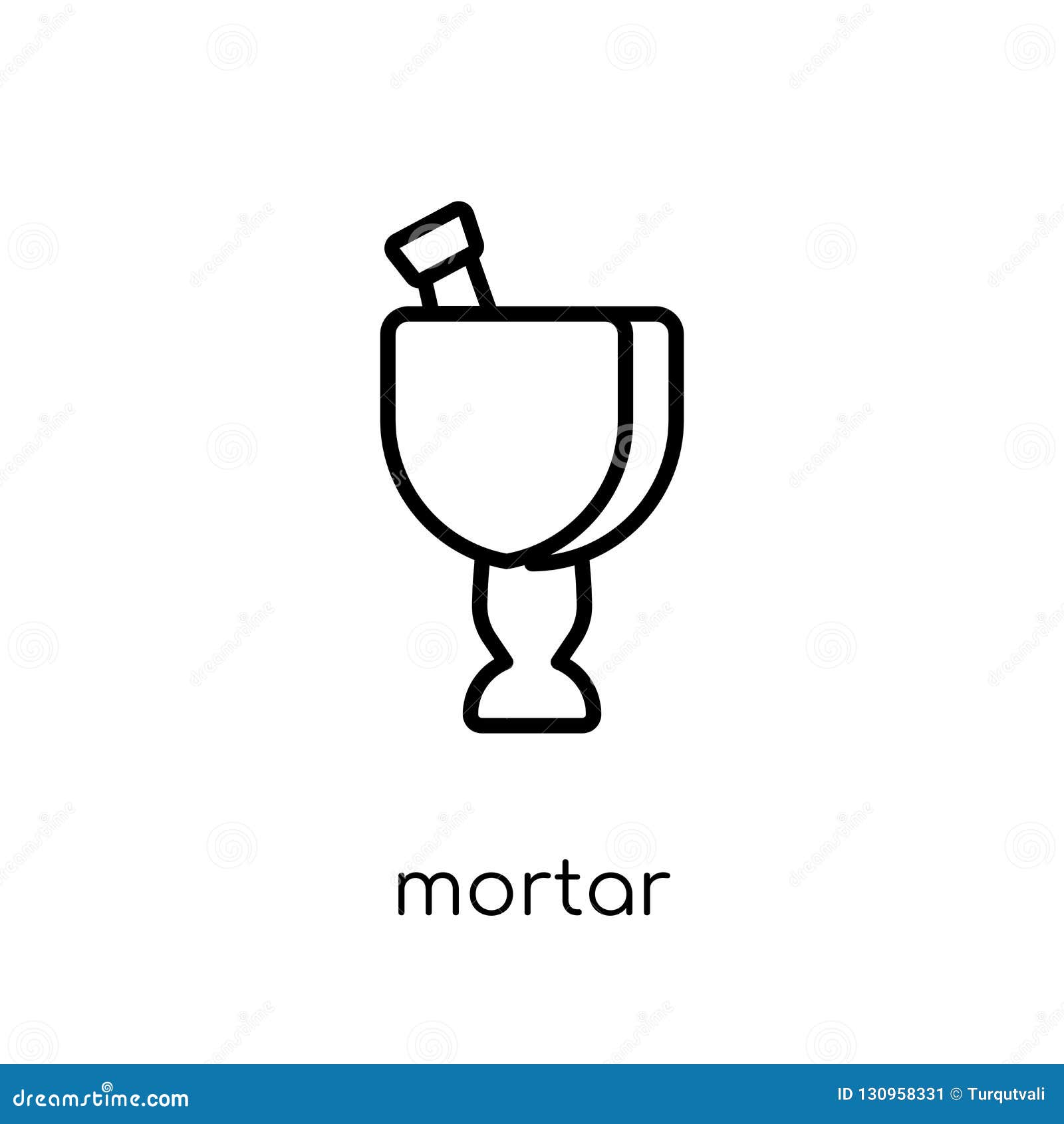 Mortar Icon from Collection. Stock Vector - Illustration of clip, drop ...