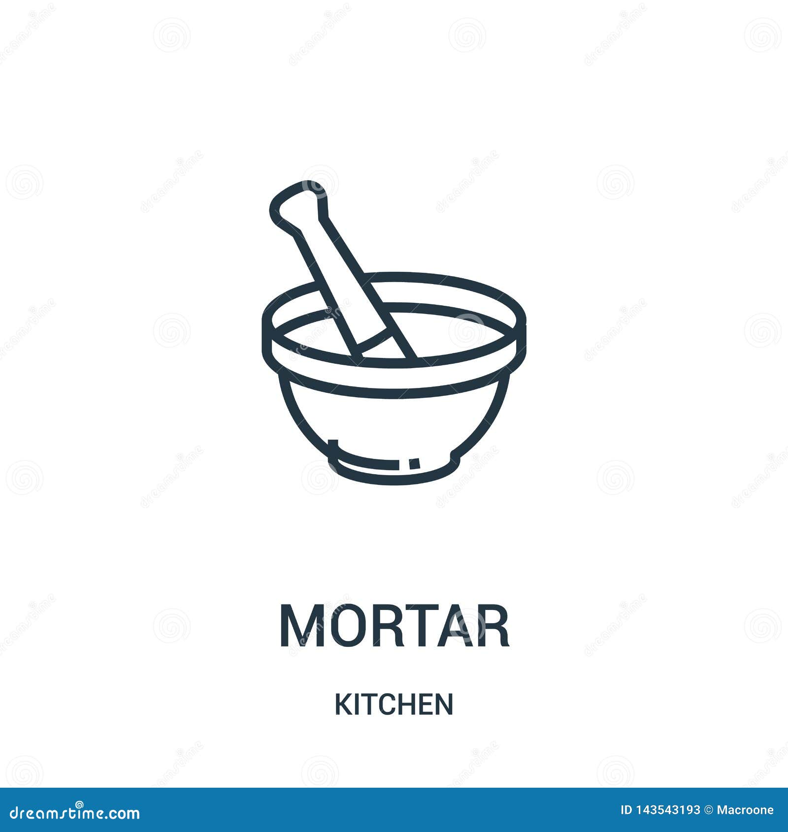 Mortar Icon Vector from Kitchen Collection. Thin Line Mortar Outline ...