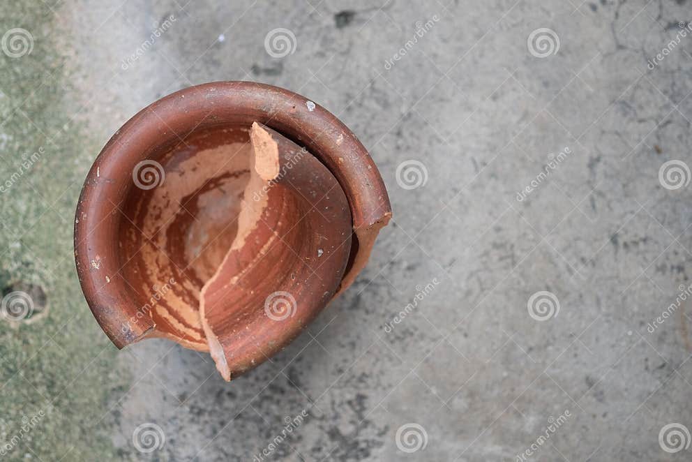 A Mortar is Made of Clay Broken Stock Photo - Image of clay, object ...