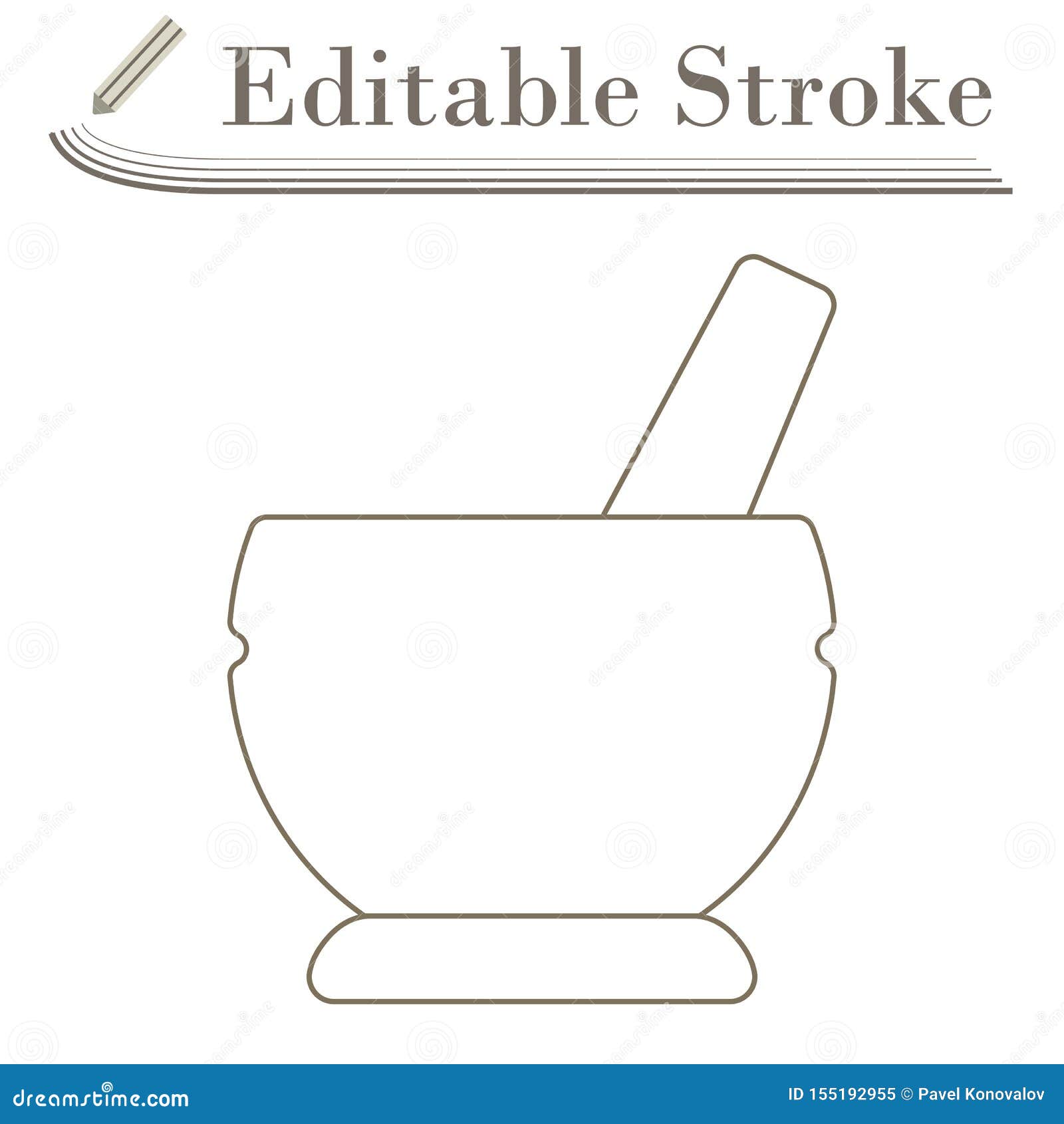 Mortar and Pestel Icon stock vector. Illustration of mashing - 155192955