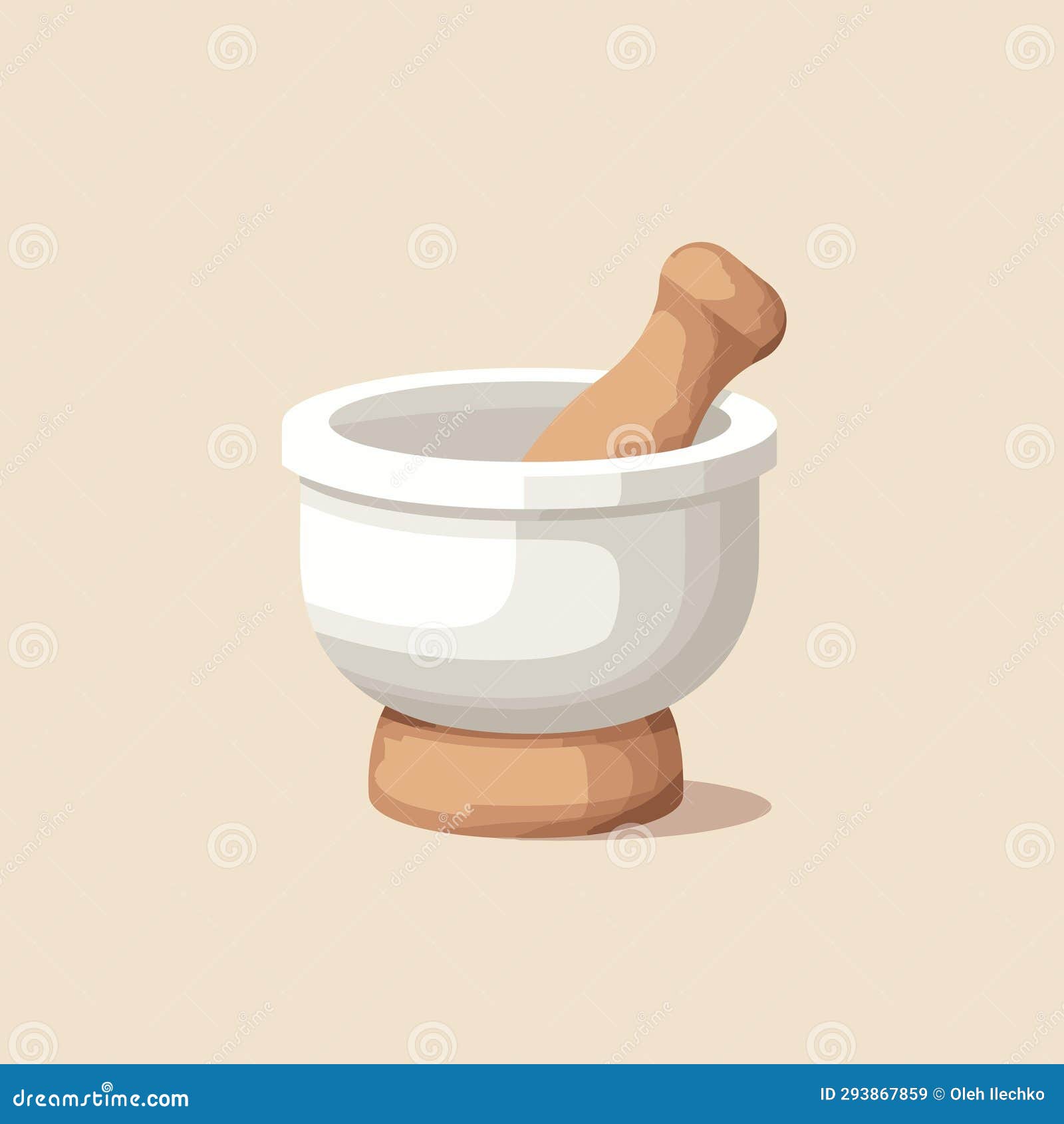 Mortar and Pestle Vector Flat Minimalistic Isolated Illustration Stock ...