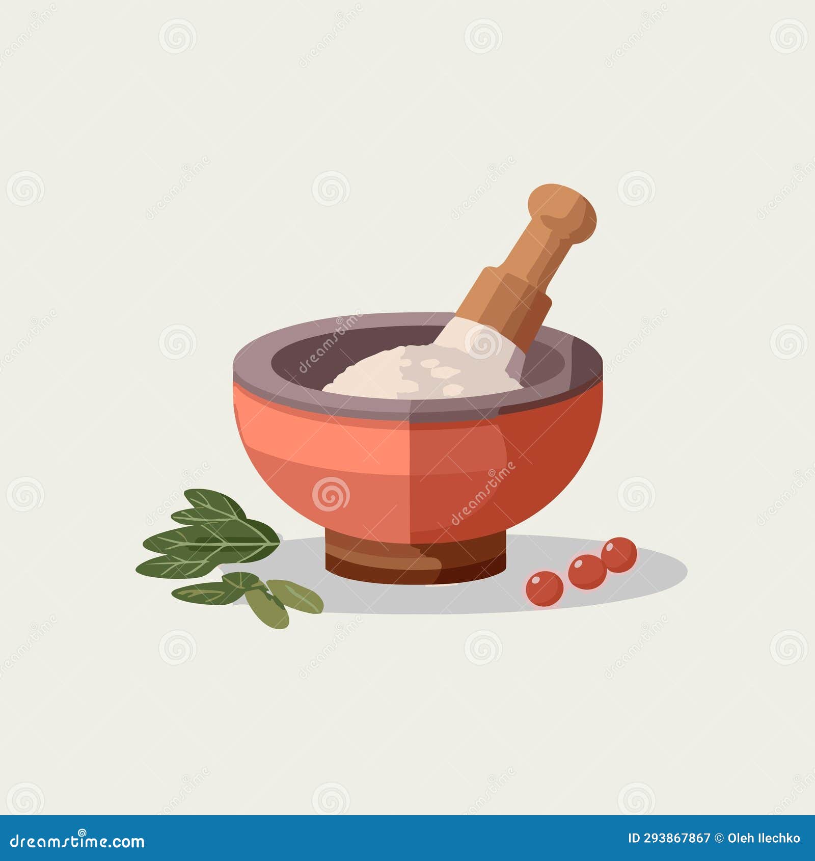 Mortar and Pestle Vector Flat Minimalistic Isolated Illustration Stock ...