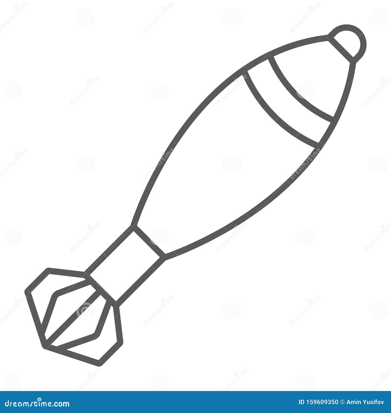 Mortar Shell Thin Line Icon, Army and Weapon, Military Bomb Sign ...