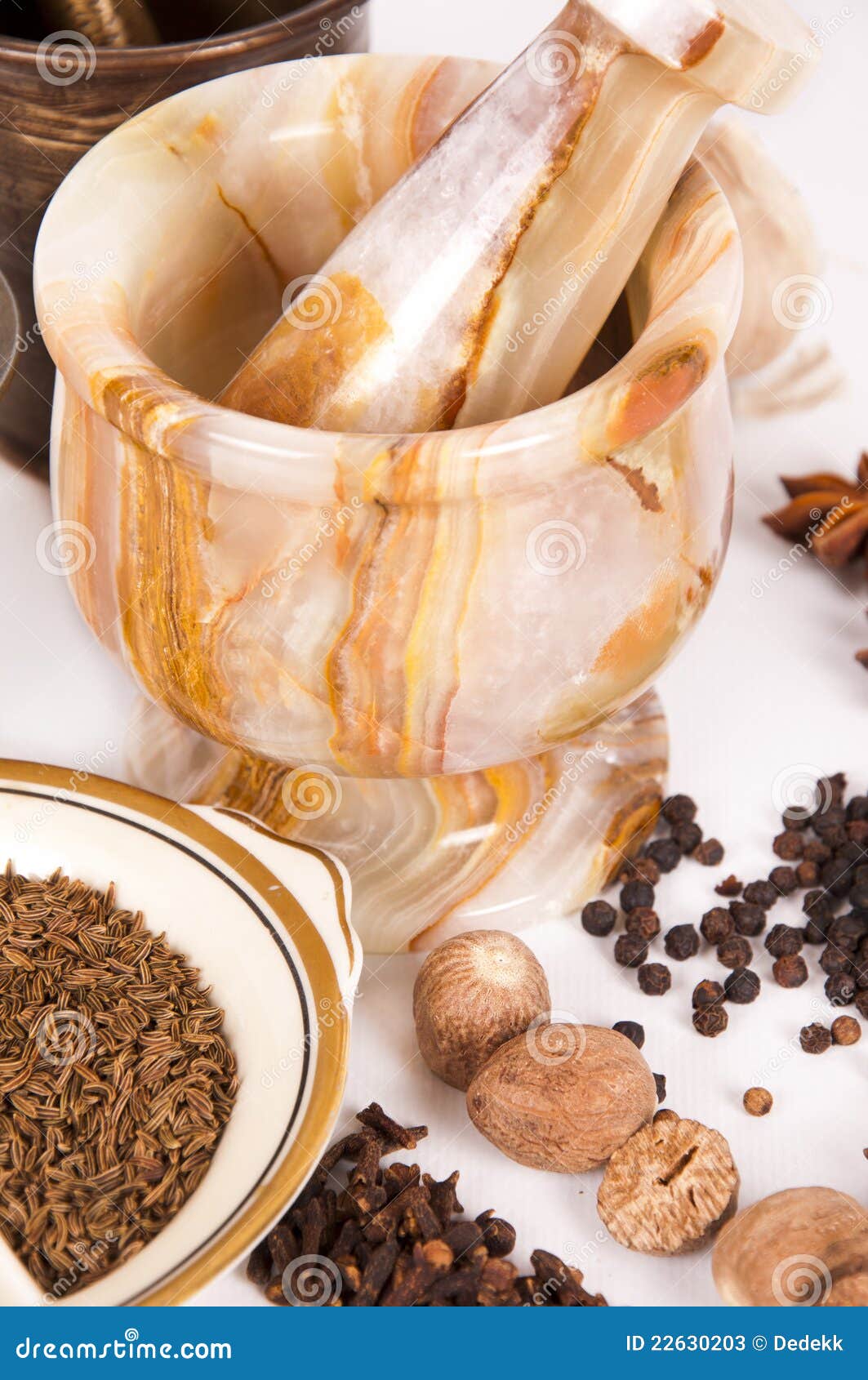 Mortar with spices stock image. Image of fragrant, handmade - 22630203