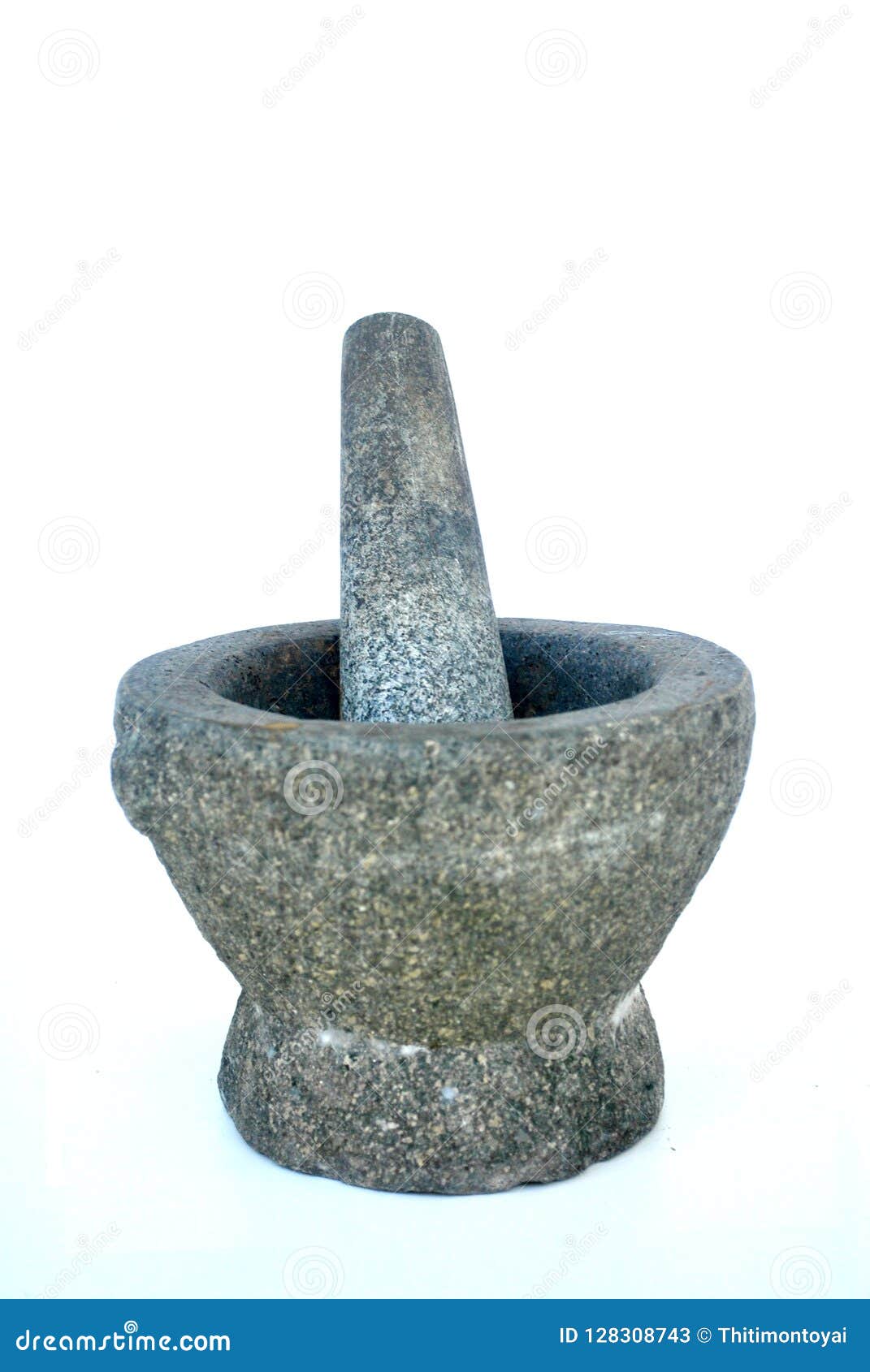 Mortar Stone Thai , White Background Stock Image - Image of granite ...