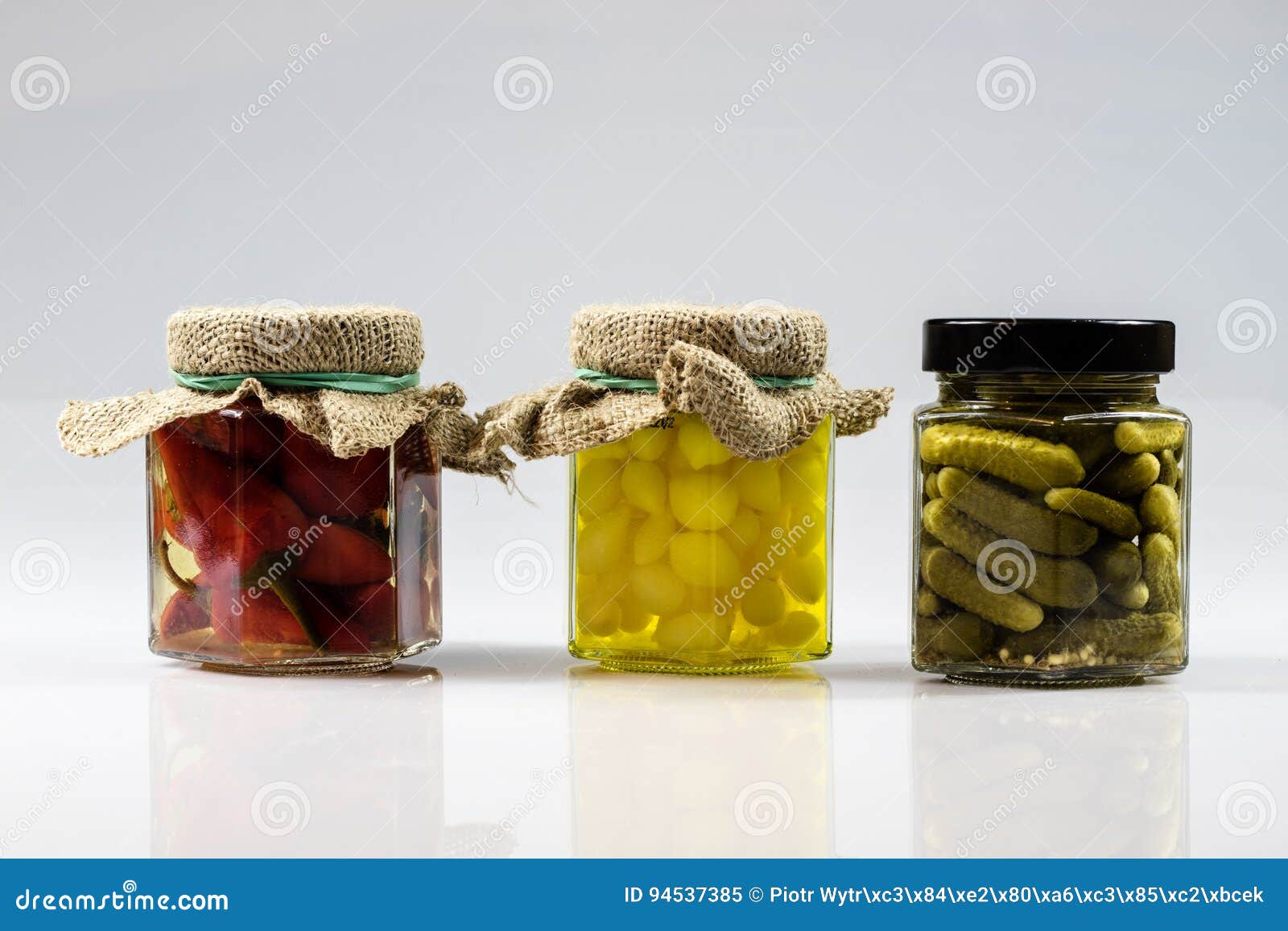 Mortar for the Winter, Processed in Jars on a White Background Stock ...