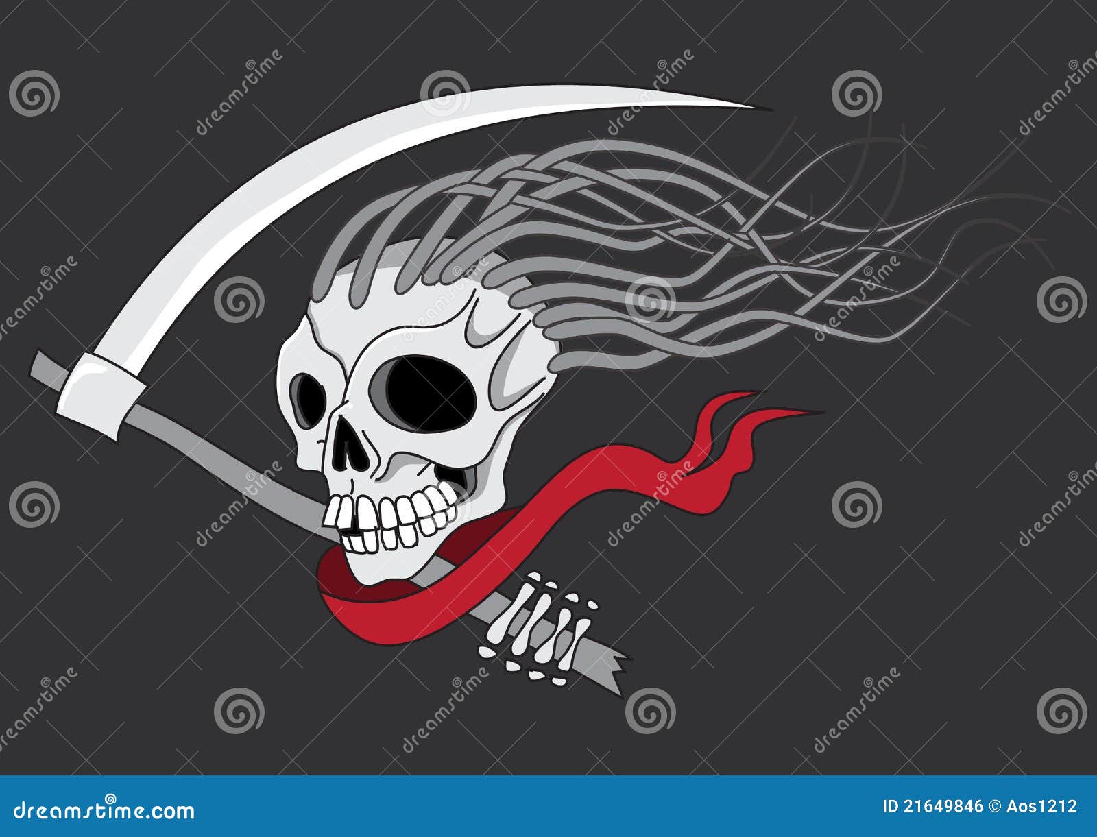 Morte con la falce illustrazione vettoriale. Illustrazione di roccia ...