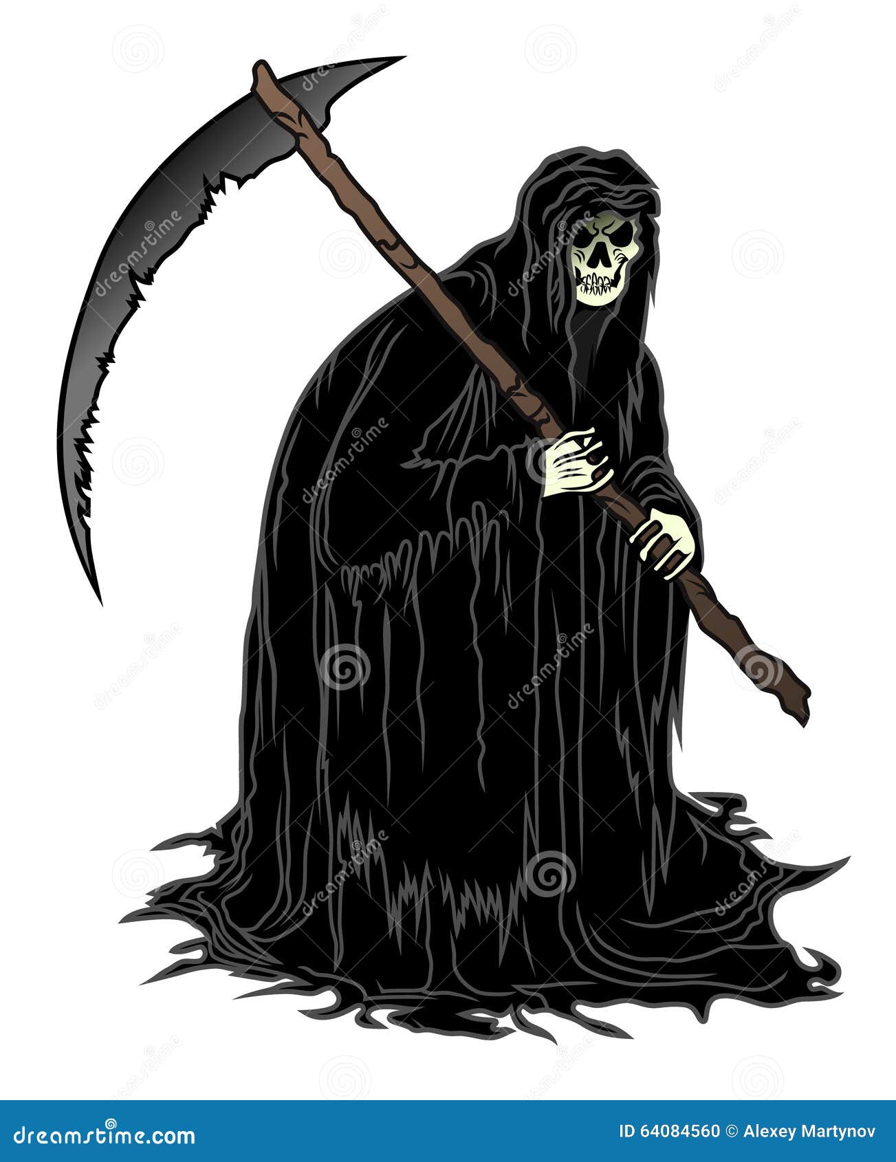 Morte con la falce illustrazione di stock. Illustrazione di undead ...