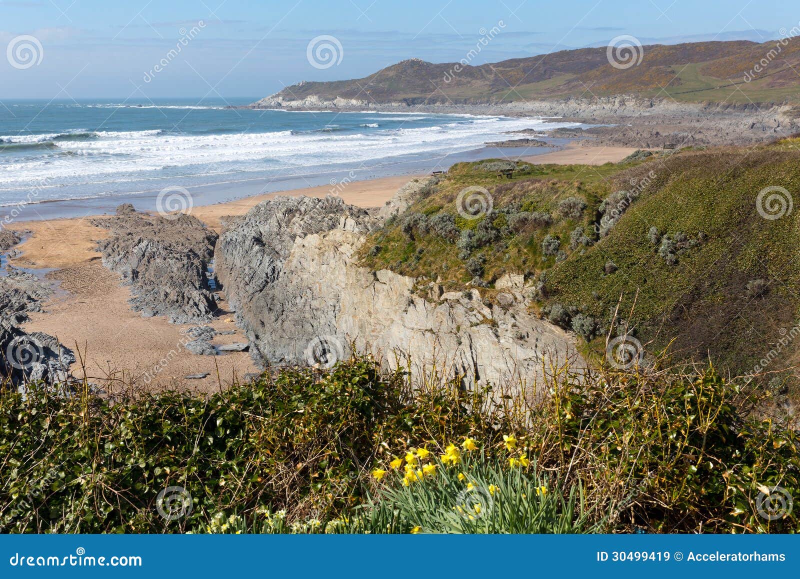 Morte Point Woolacombe Devon England Stock Image - Image of scenery ...