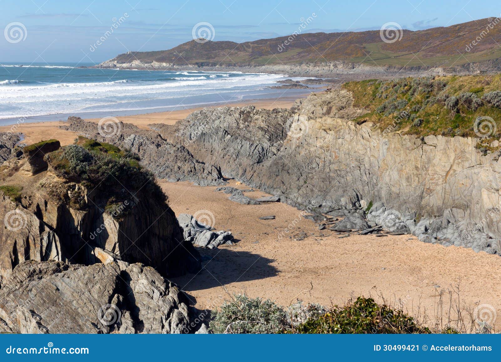 Morte Point Woolacombe Devon England Stock Image - Image of idyllic ...