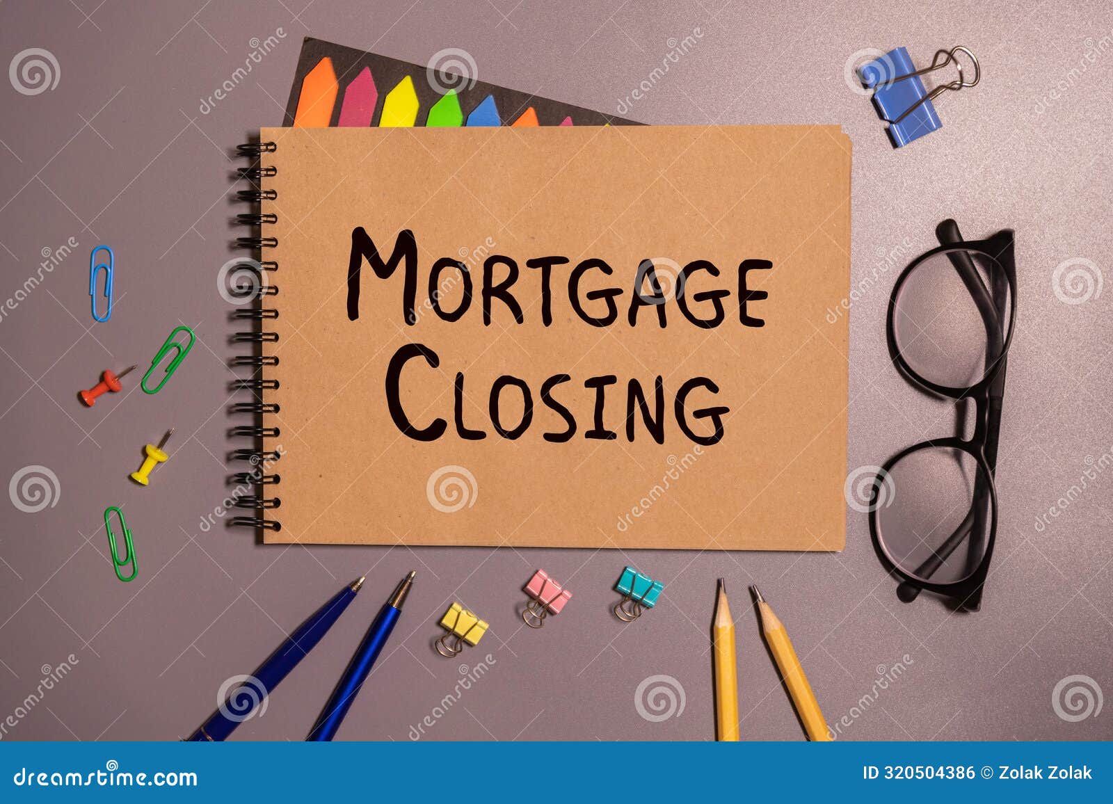 Mortgage Closing is Shown Using a Text Stock Photo - Image of loan ...