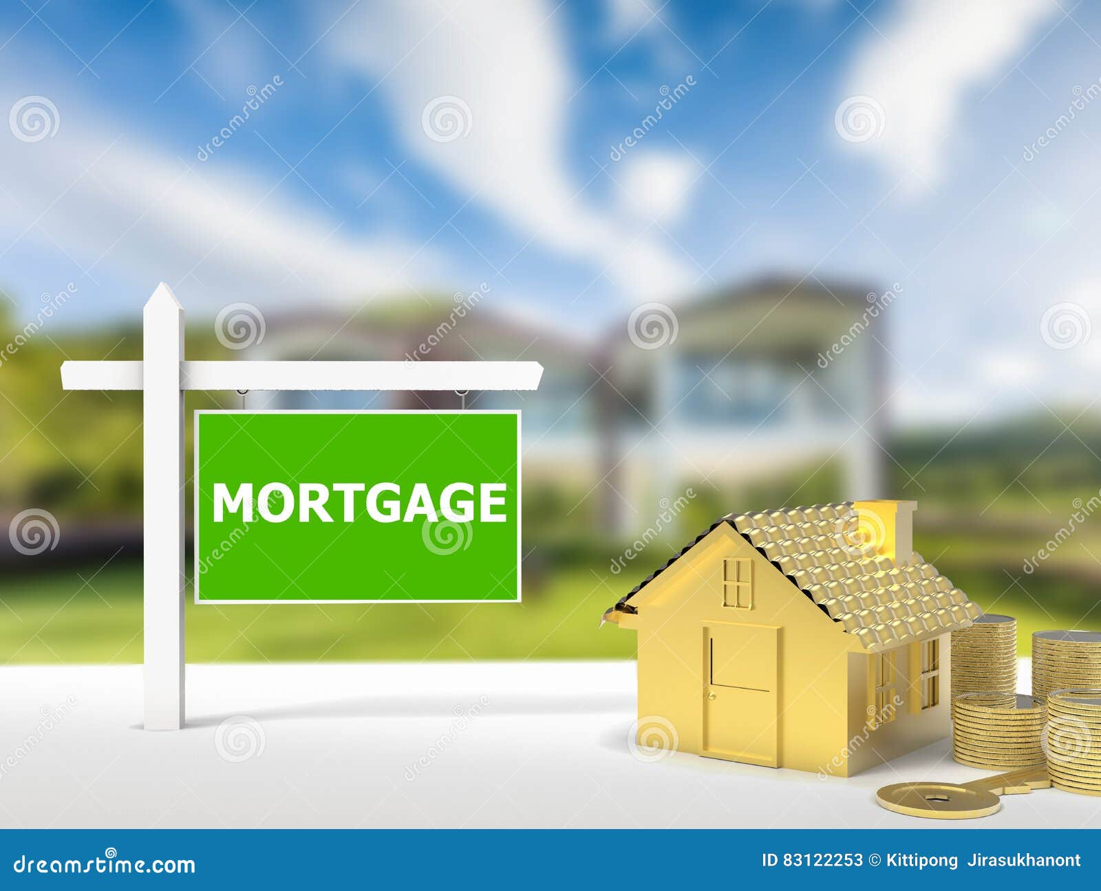 Mortgage house sign stock image. Image of sale, loan - 83122253