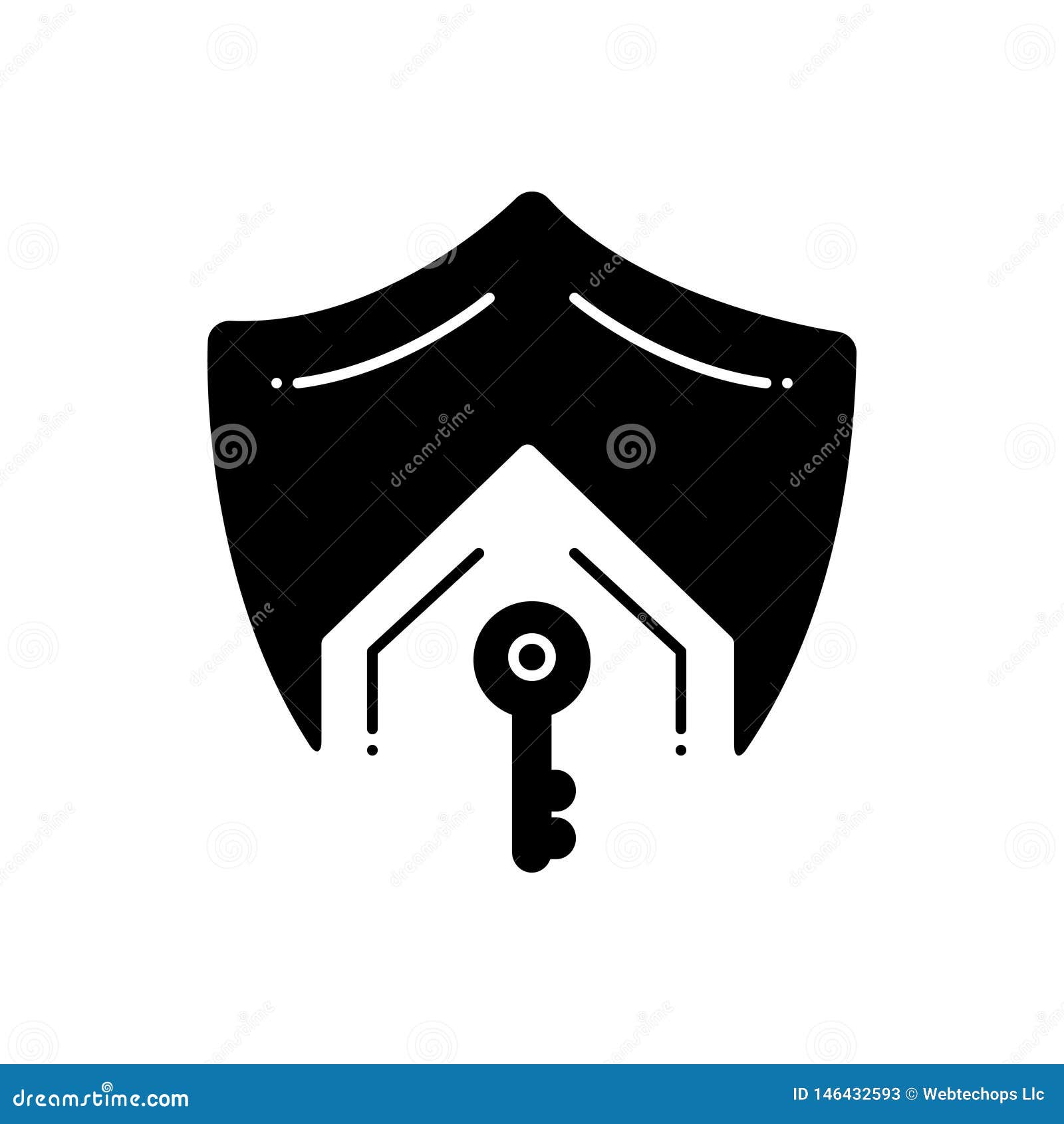 Black Solid Icon for Mortgage Protection, Life and Security Stock ...