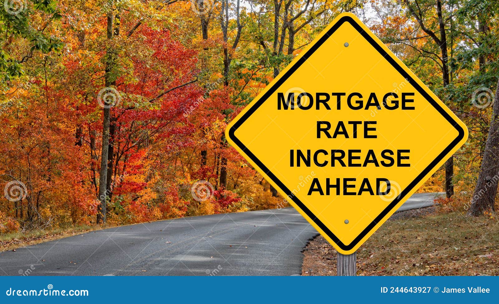 Mortgage Rate Increase Ahead Warning Sign Stock Image - Image of house ...