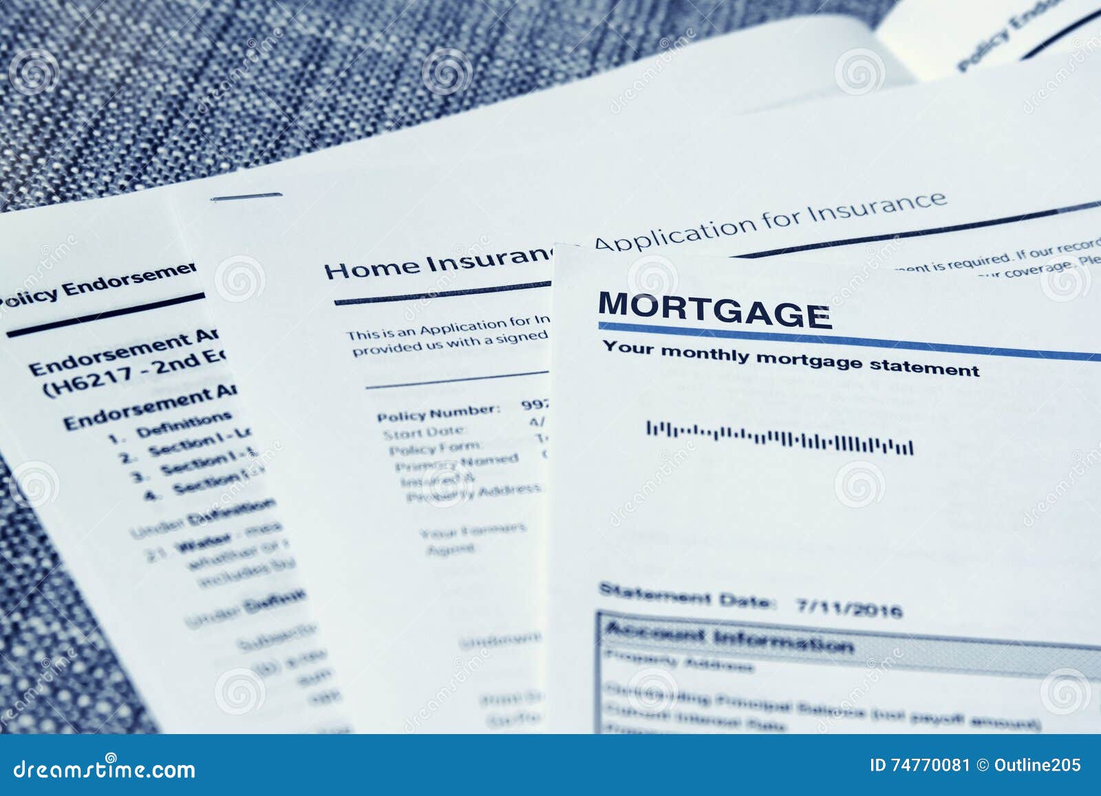 Mortgage Statement stock image. Image of file, account - 74770081