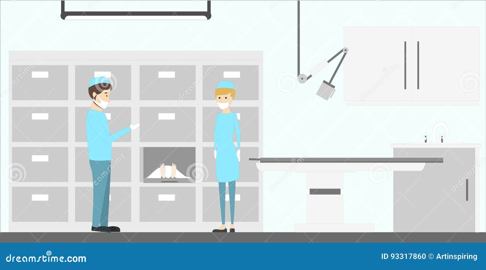 Mortuary Service Illustration. Stock Vector - Illustration of funeral ...