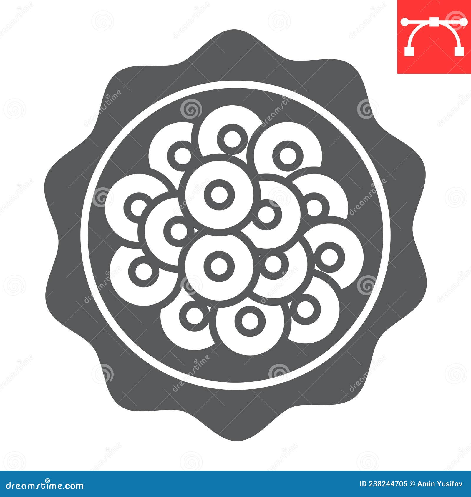 Morula glyph icon stock vector. Illustration of pictogram - 238244705