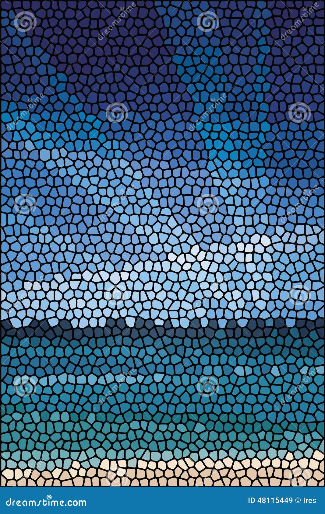 Mosaic Abstract Sea or Ocean Shore Stock Vector - Illustration of ...