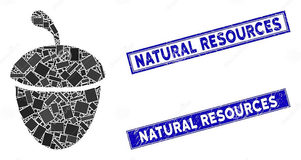 Acorn Mosaic and Grunge Rectangle Seals Stock Illustration ...