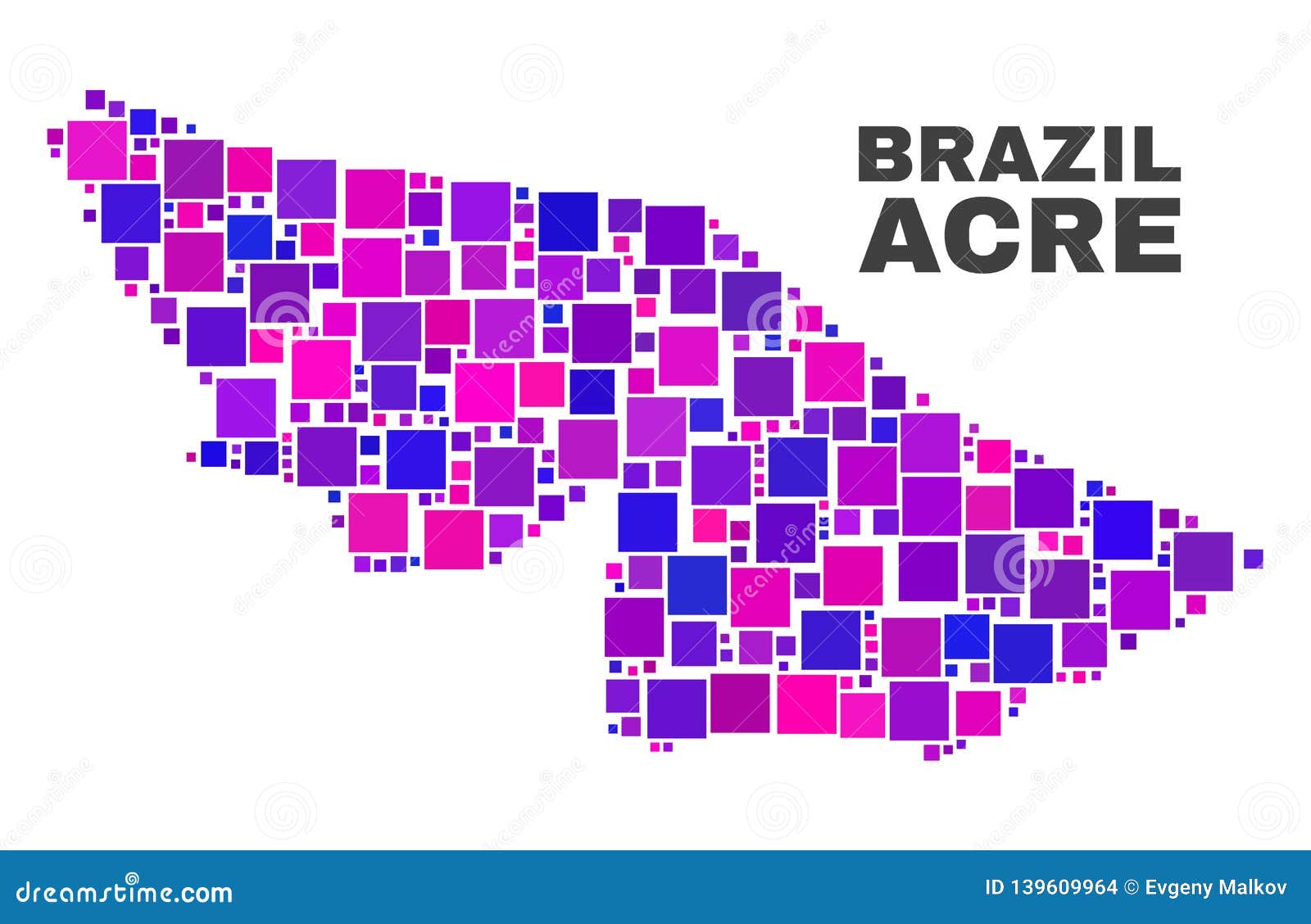 Mosaic Acre State Map of Square Elements Stock Vector - Illustration of ...