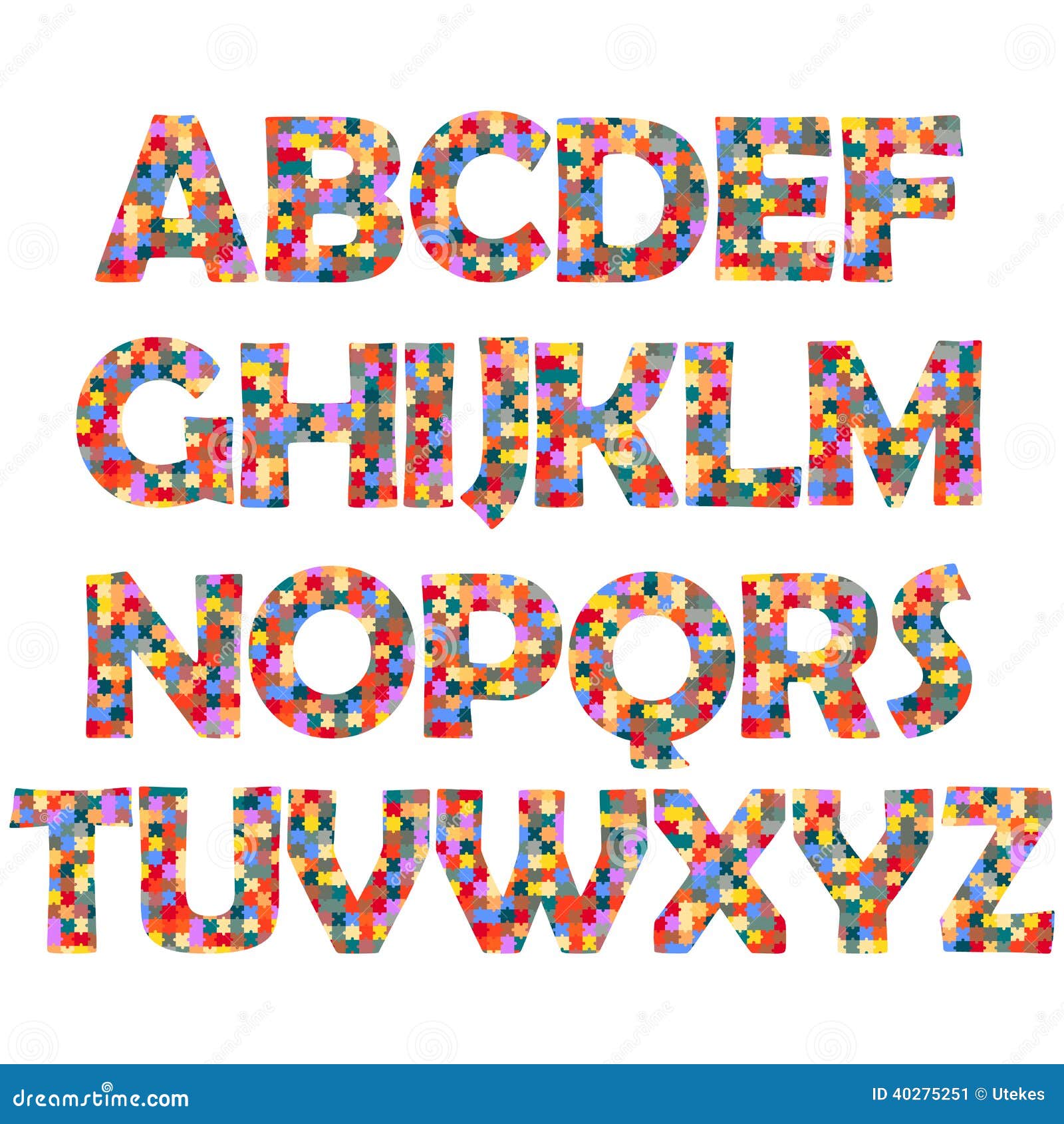 Mosaic alphabet stock vector. Illustration of bright - 40275251