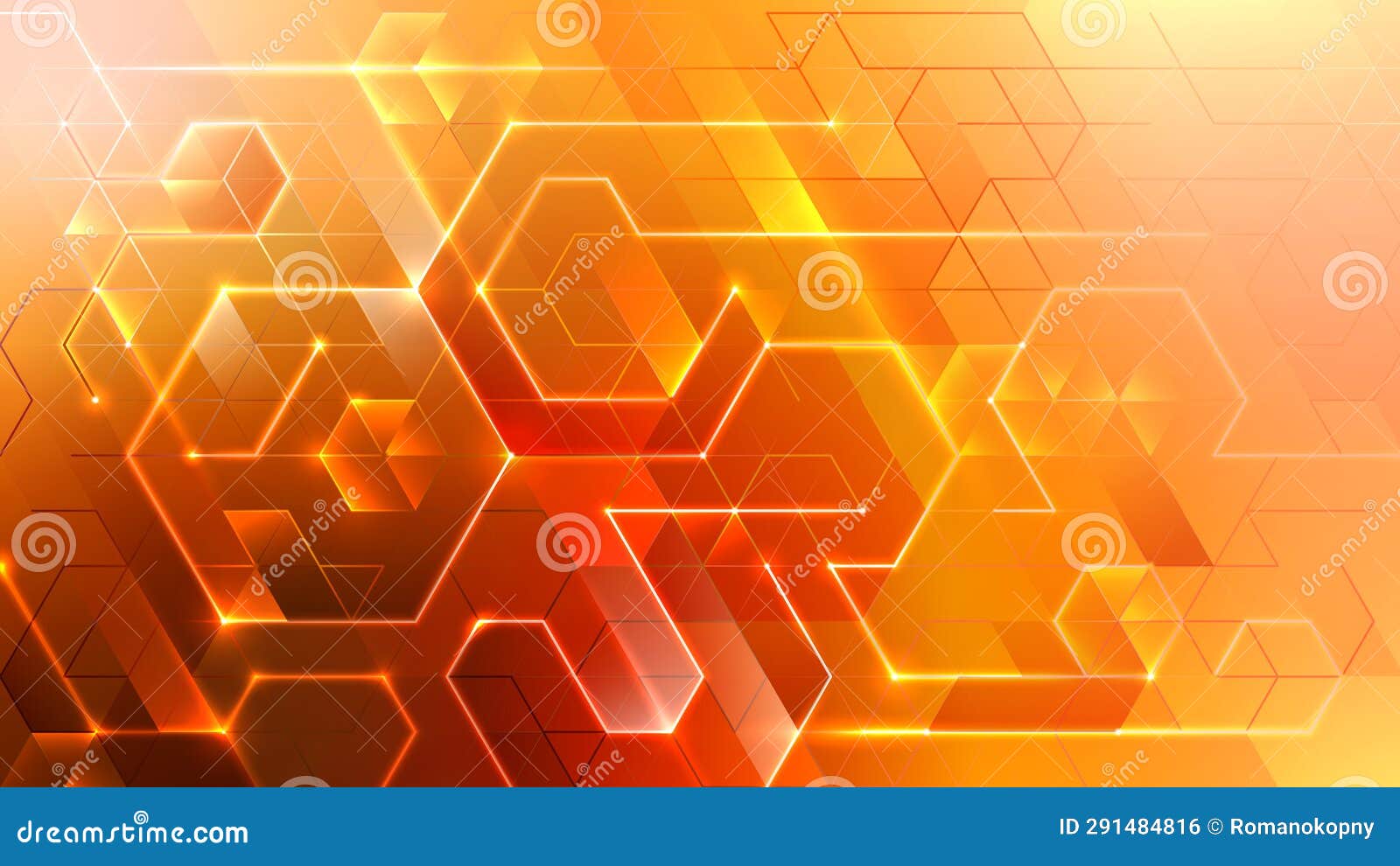 Mosaic Amber Background. Glowing Composition with Triangle Tiling Stock ...