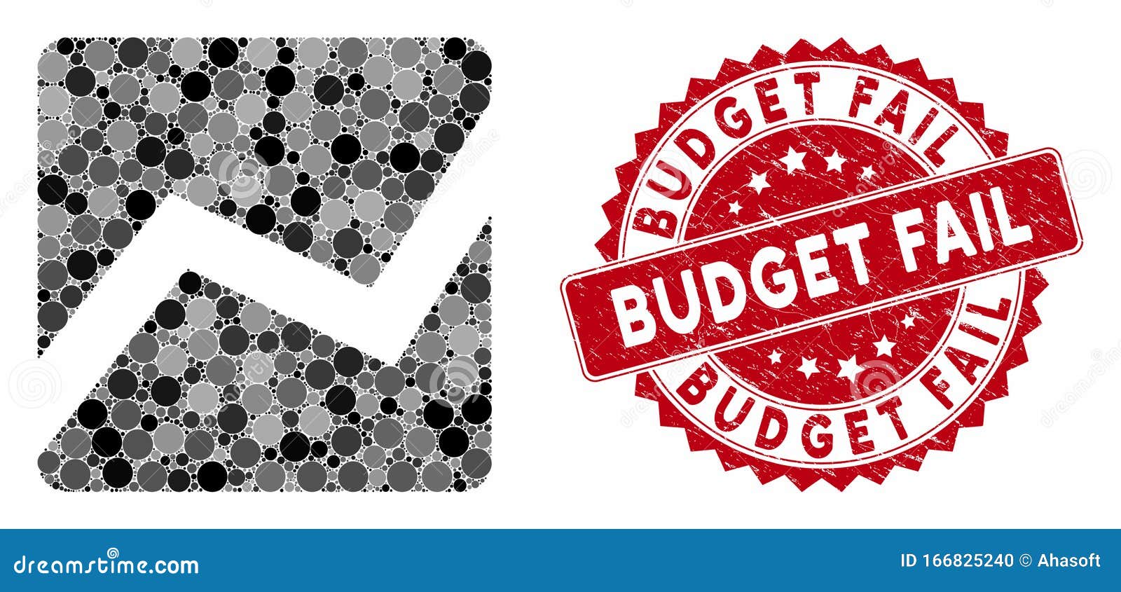Mosaic Analytics Chart with Grunge Budget Fail Seal Stock Vector - Illustration of pattern ...