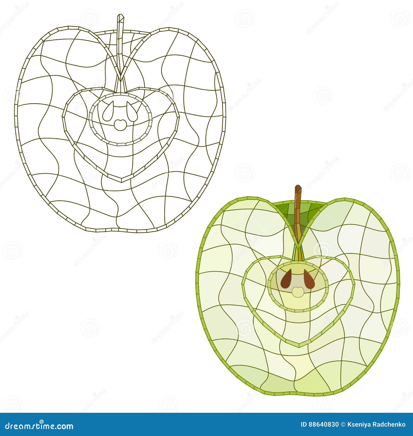 Mosaic Apple Slice. Isolated. Easy To Modify Stock Vector ...