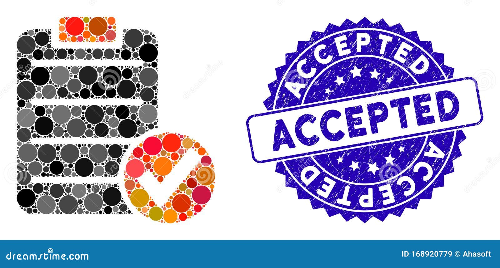 Mosaic Apply Form Icon with Scratched Accepted Stamp Stock Vector ...