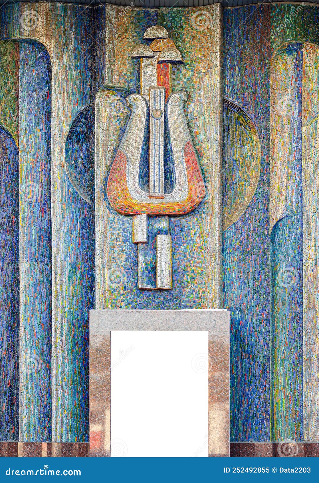 Mosaic architecture art stock image. Image of instrument - 252492855