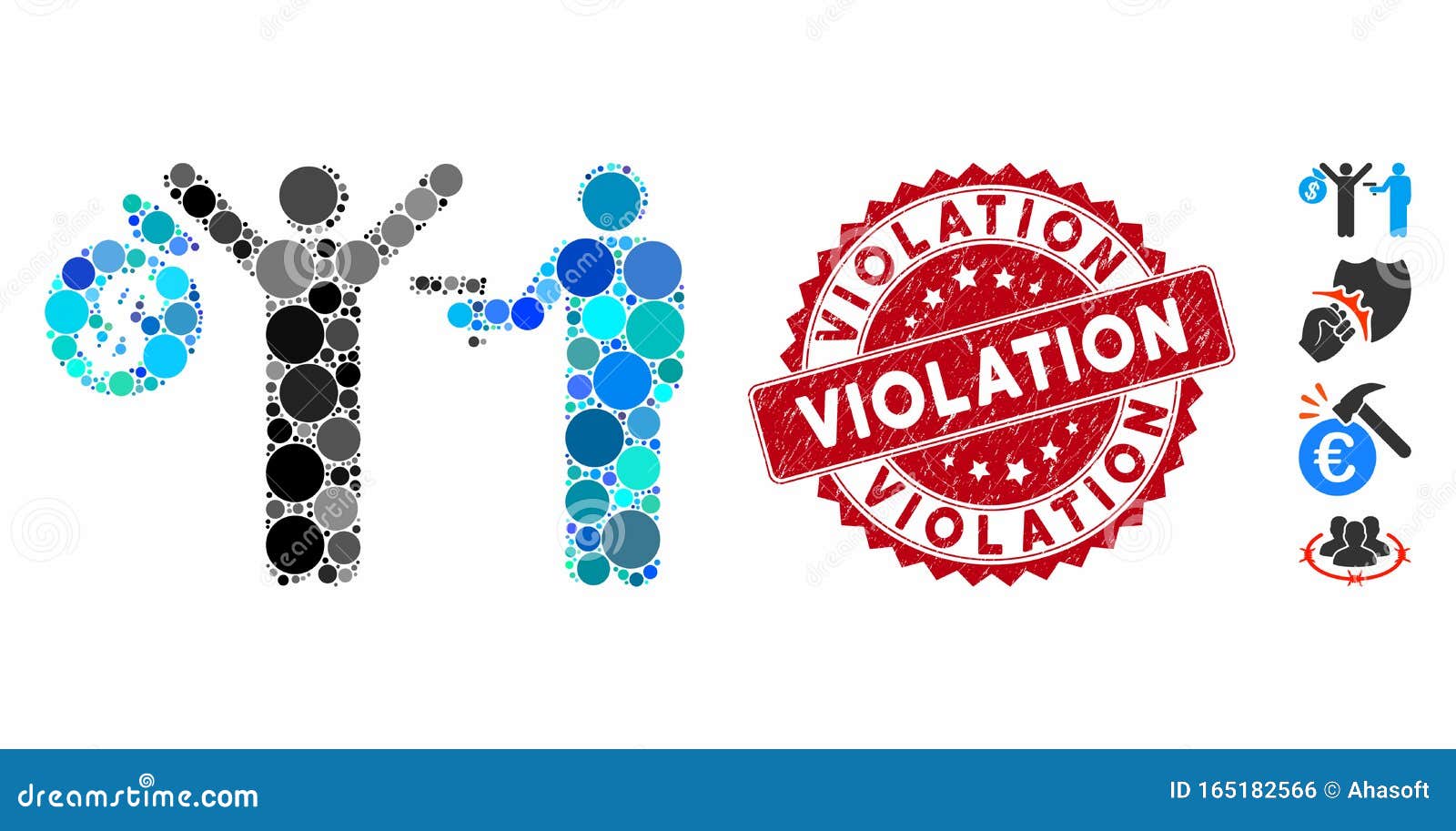 Mosaic Armed Robbery Icon with Grunge Violation Seal Stock Vector ...