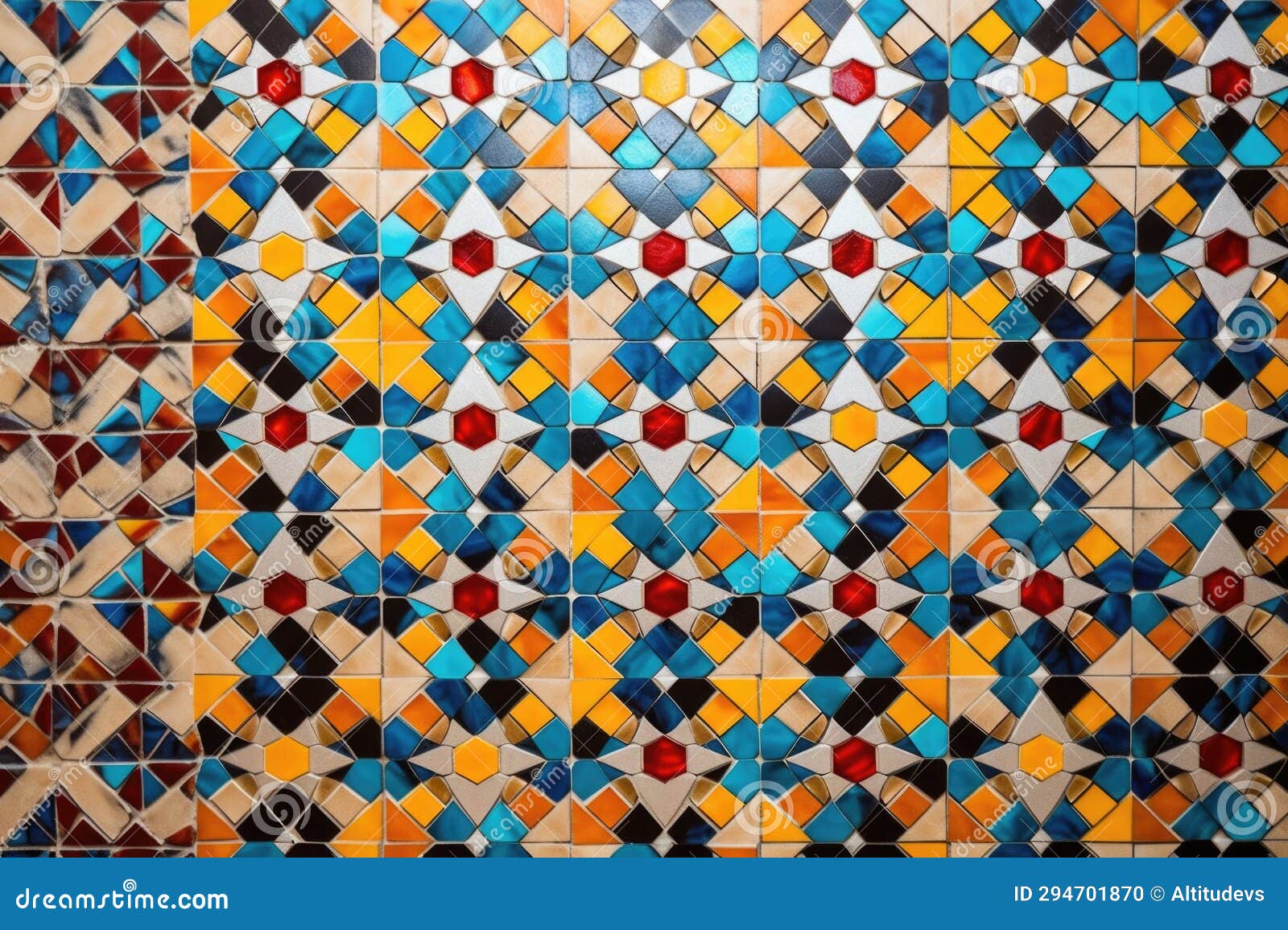 Mosaic Art Pattern with Colorful Tiles Stock Photo - Image of geometric ...