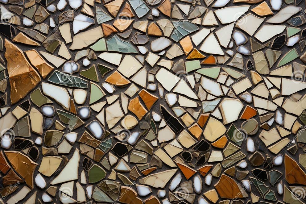 A Mosaic Artwork Made from Ceramic Shards Stock Illustration ...
