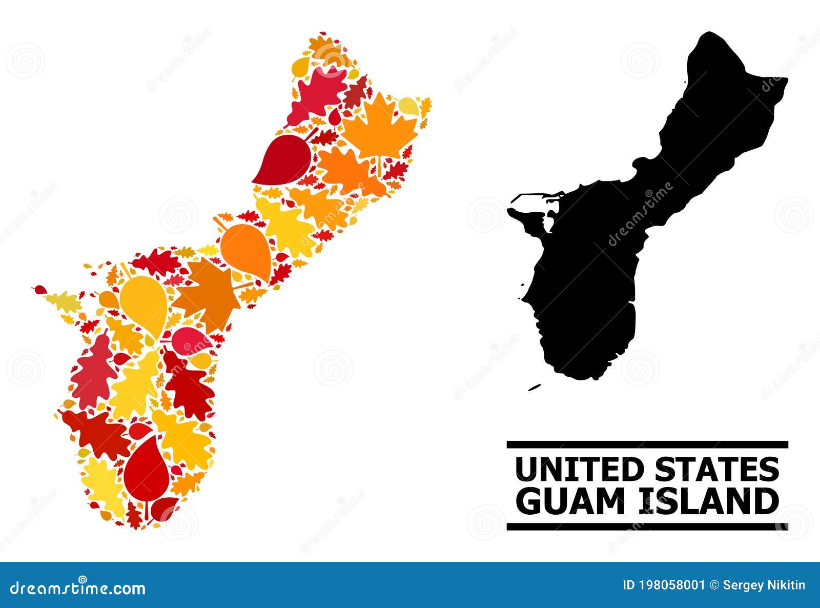 Guam Island Highly Detailed Political Map Cartoon Vector ...