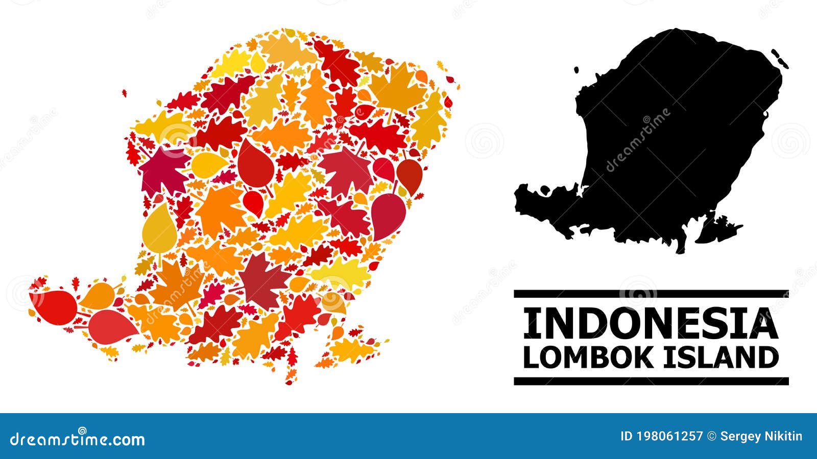 Lombok Island Tourist Destination Map Vector Illustration ... Lombok Island Tourist Destination Map Vector Illustration ...