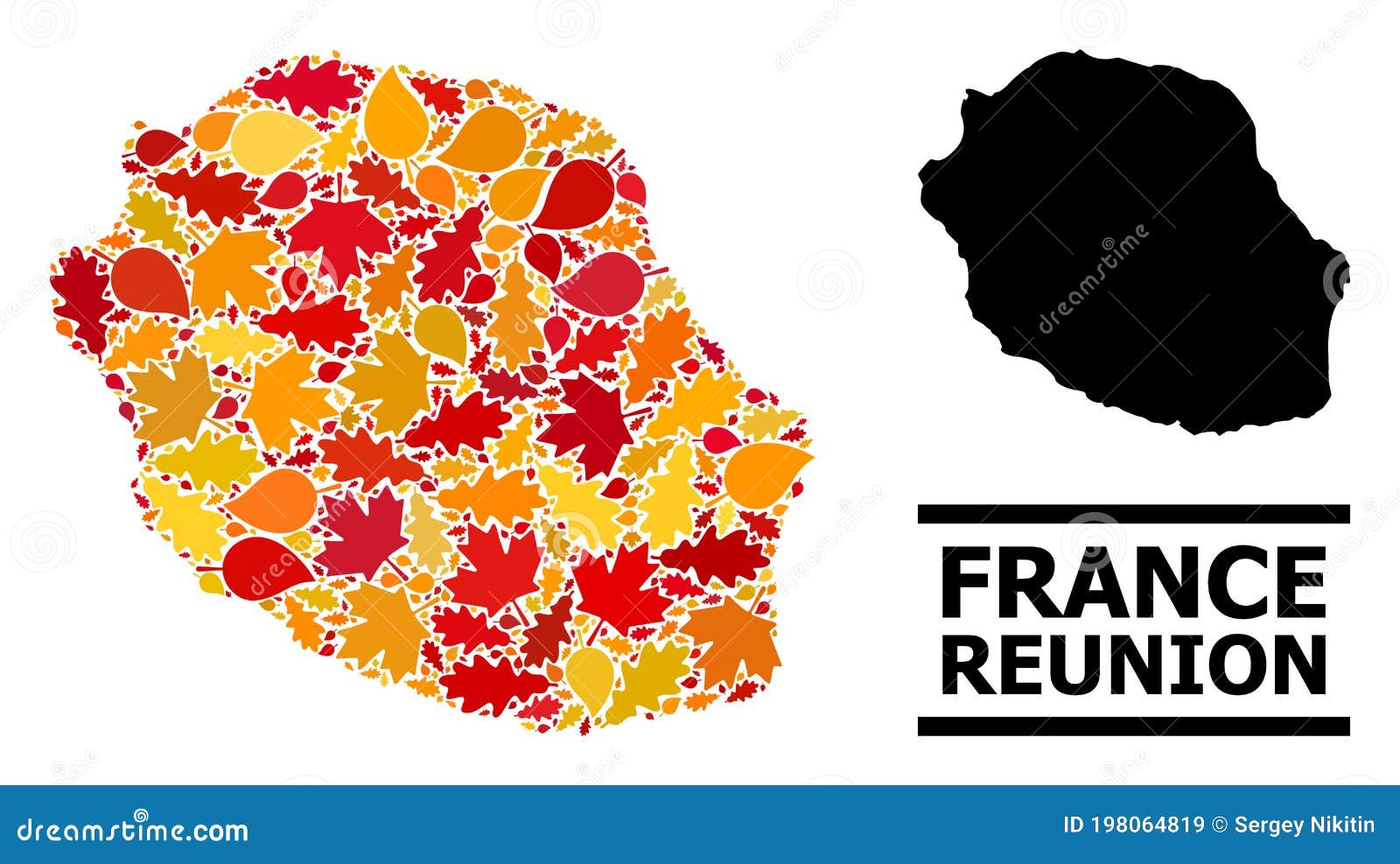 Reunion Island Detailed Editable Map Vector Illustration ...