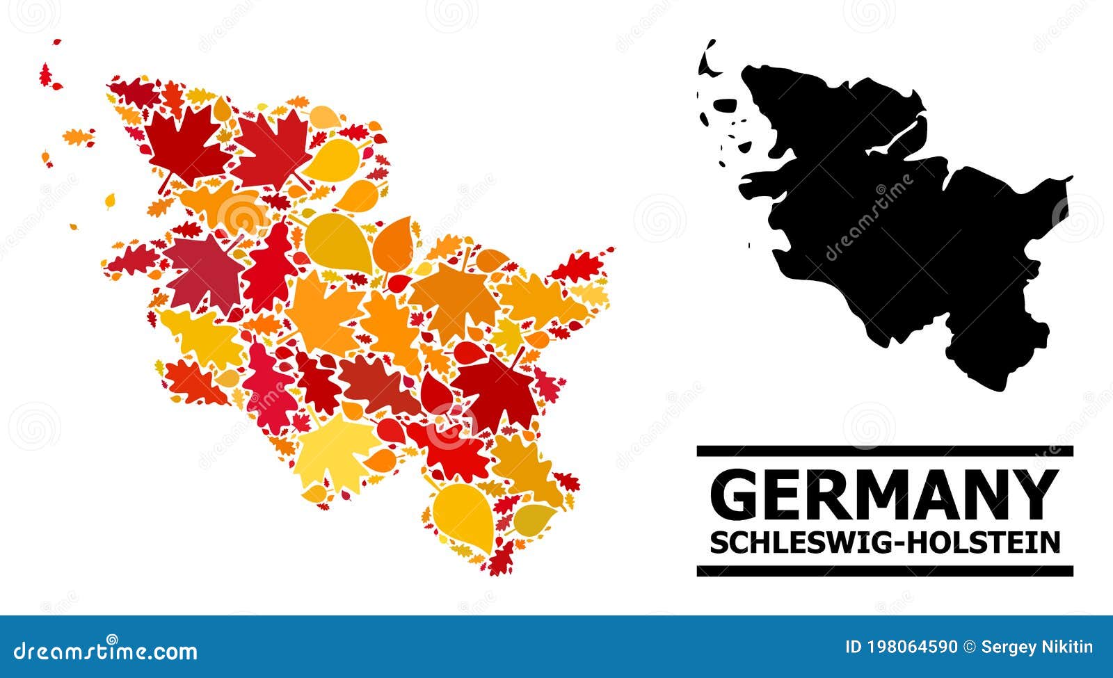 Schleswig-Holstein State Map, Germany, Vector Map Silhouette. Royalty ...
