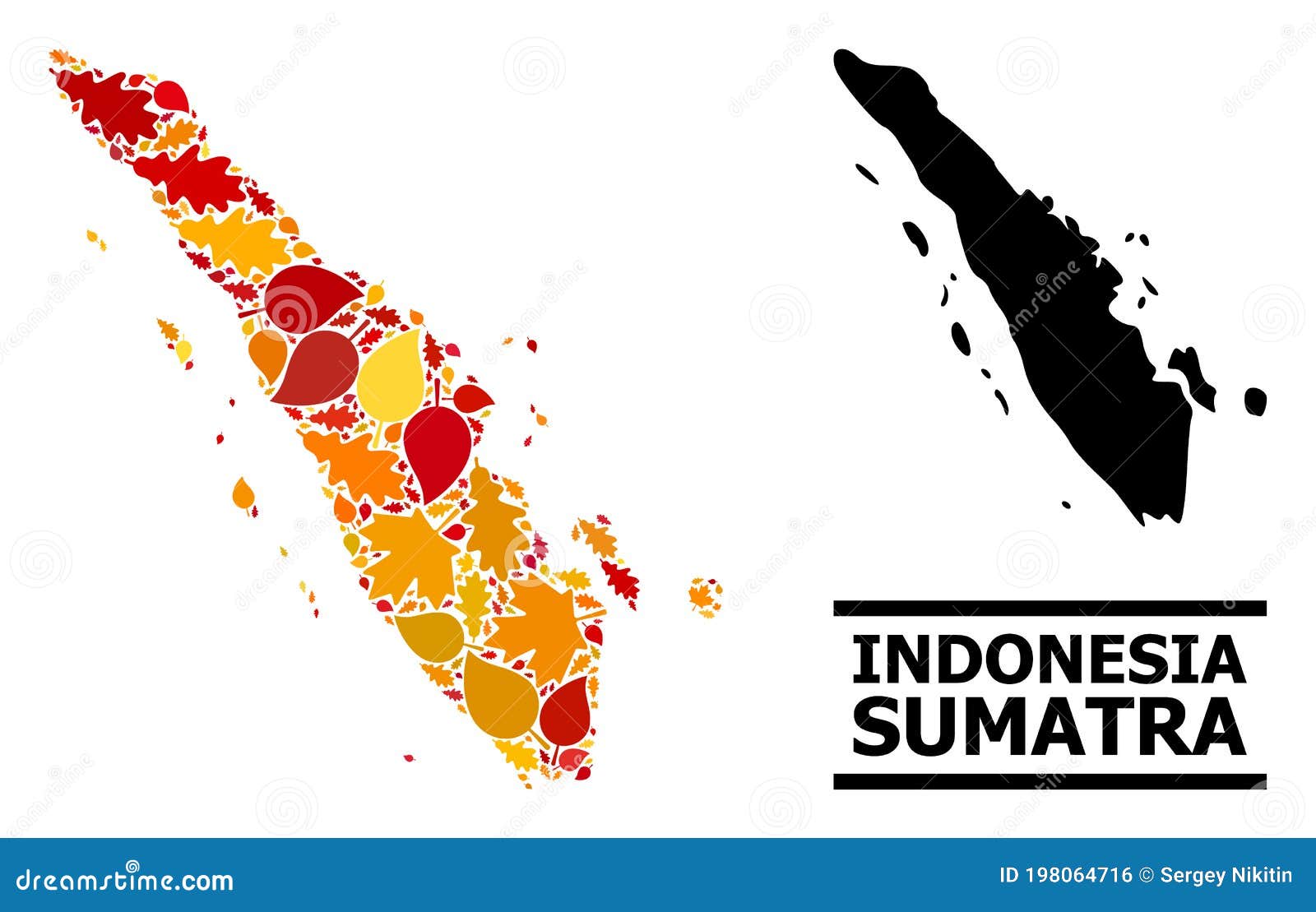 Red Dot Sumatra Island Map Vector Illustration | CartoonDealer.com ...