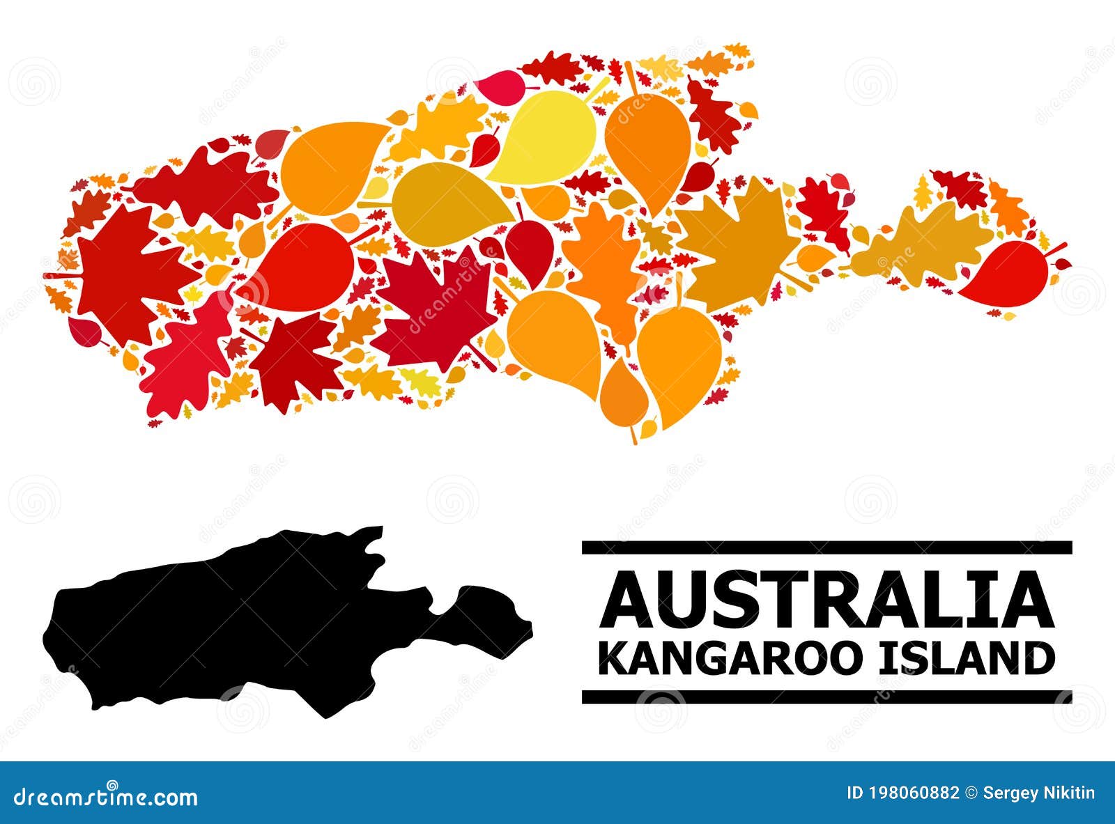 Map Of Kangaroo Island - Dotted Collage With Stencil Vector ...