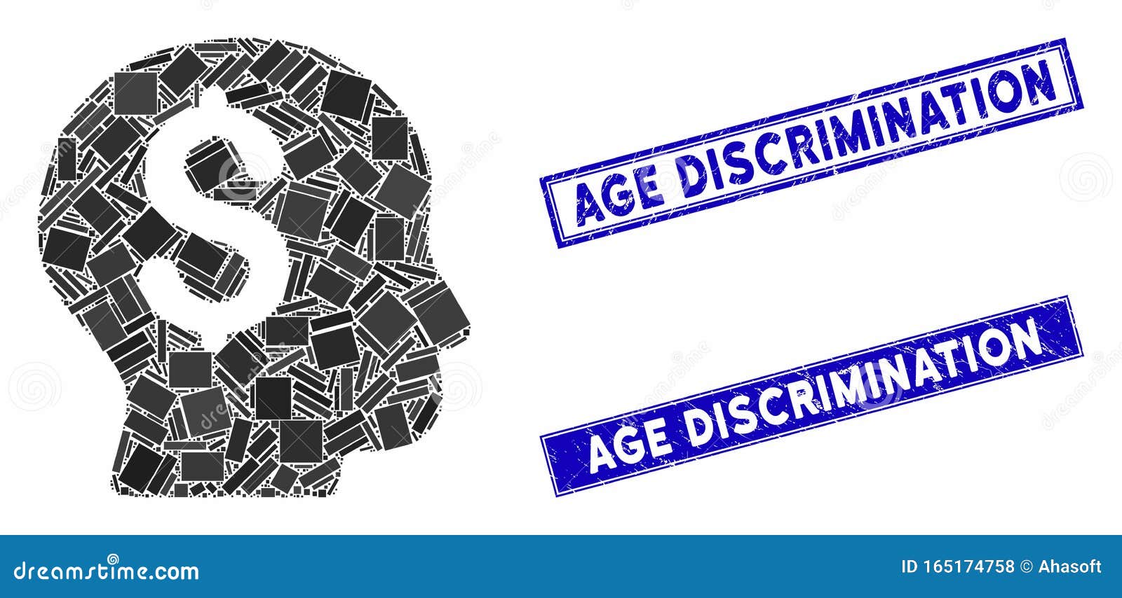 Banker Mosaic and Scratched Rectangle Age Discrimination Stamp Seals ...