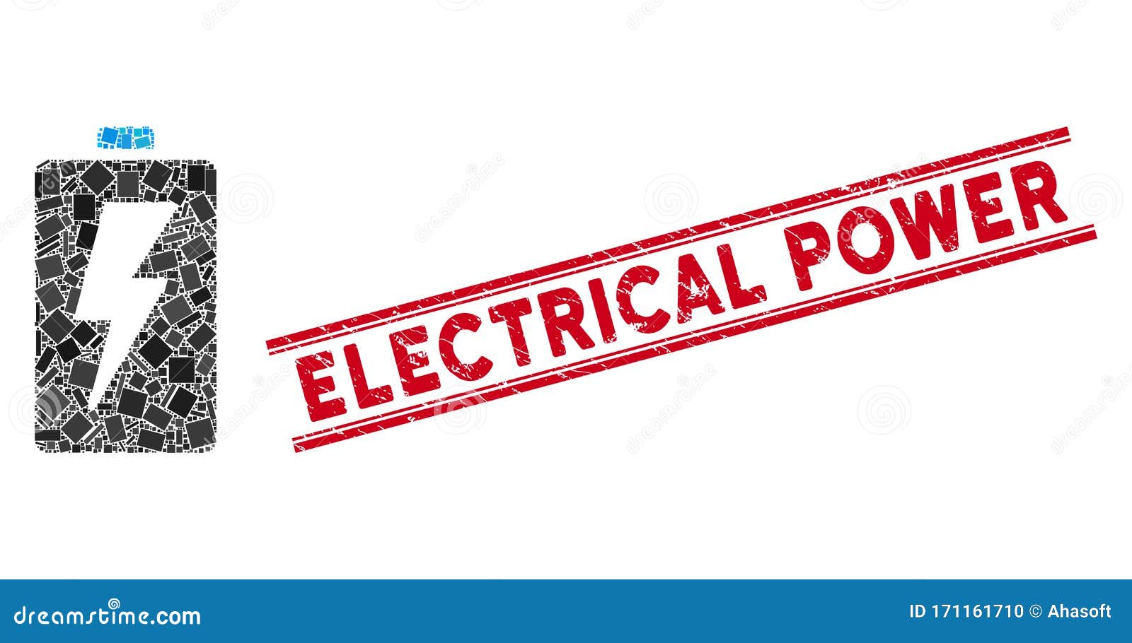 Battery Mosaic and Scratched Electrical Power Watermark with Lines ...