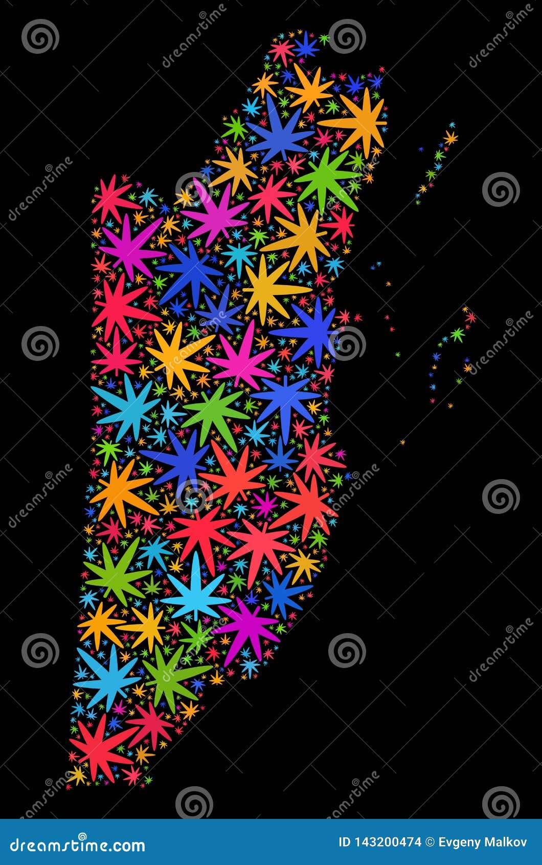 Mosaic Belize Map of Multi-Colored Marijuana Leaves Stock Vector ...