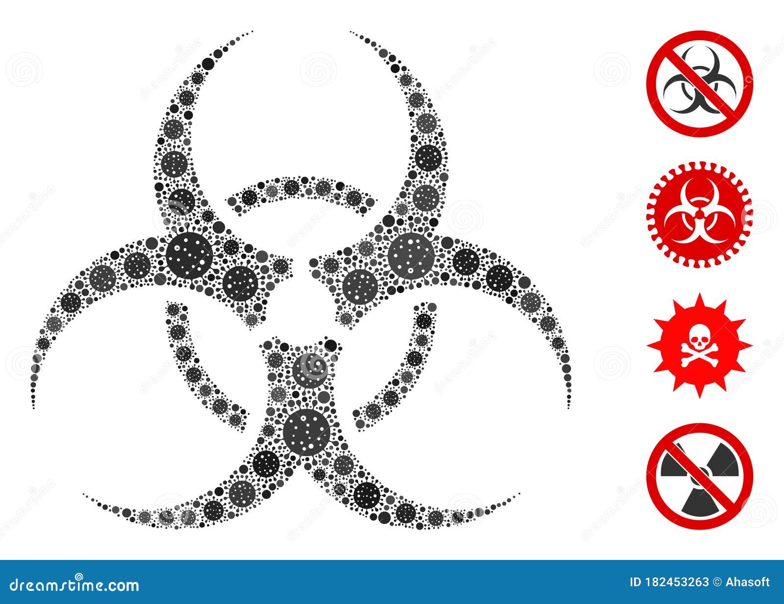 Biohazard Collage of Covid Virus Icons Stock Illustration ...