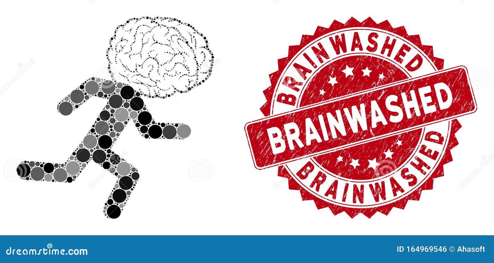 Mosaic Brain Drain with Distress Brainwashed Seal Stock Illustration ...