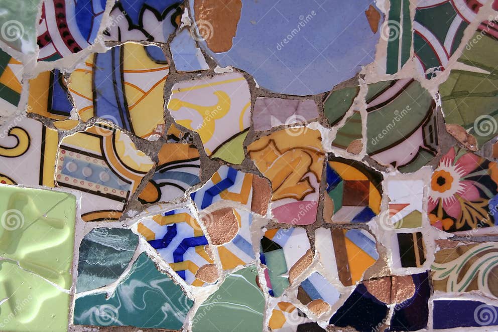 Mosaic of broken tiles stock photo. Image of blue, chaos - 1582788