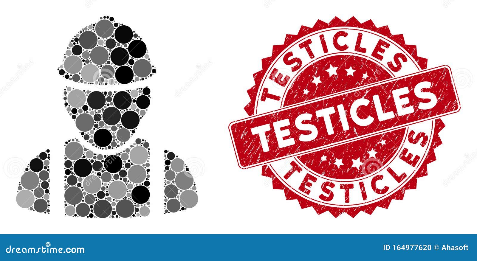 Mosaic Builder with Textured Testicles Stamp Stock Illustration ...