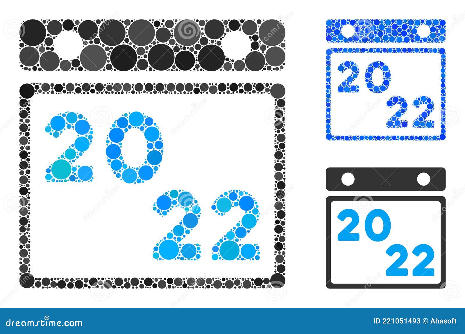 Circle 2022 Calendar Icon Mosaic Stock Illustration - Illustration of ...