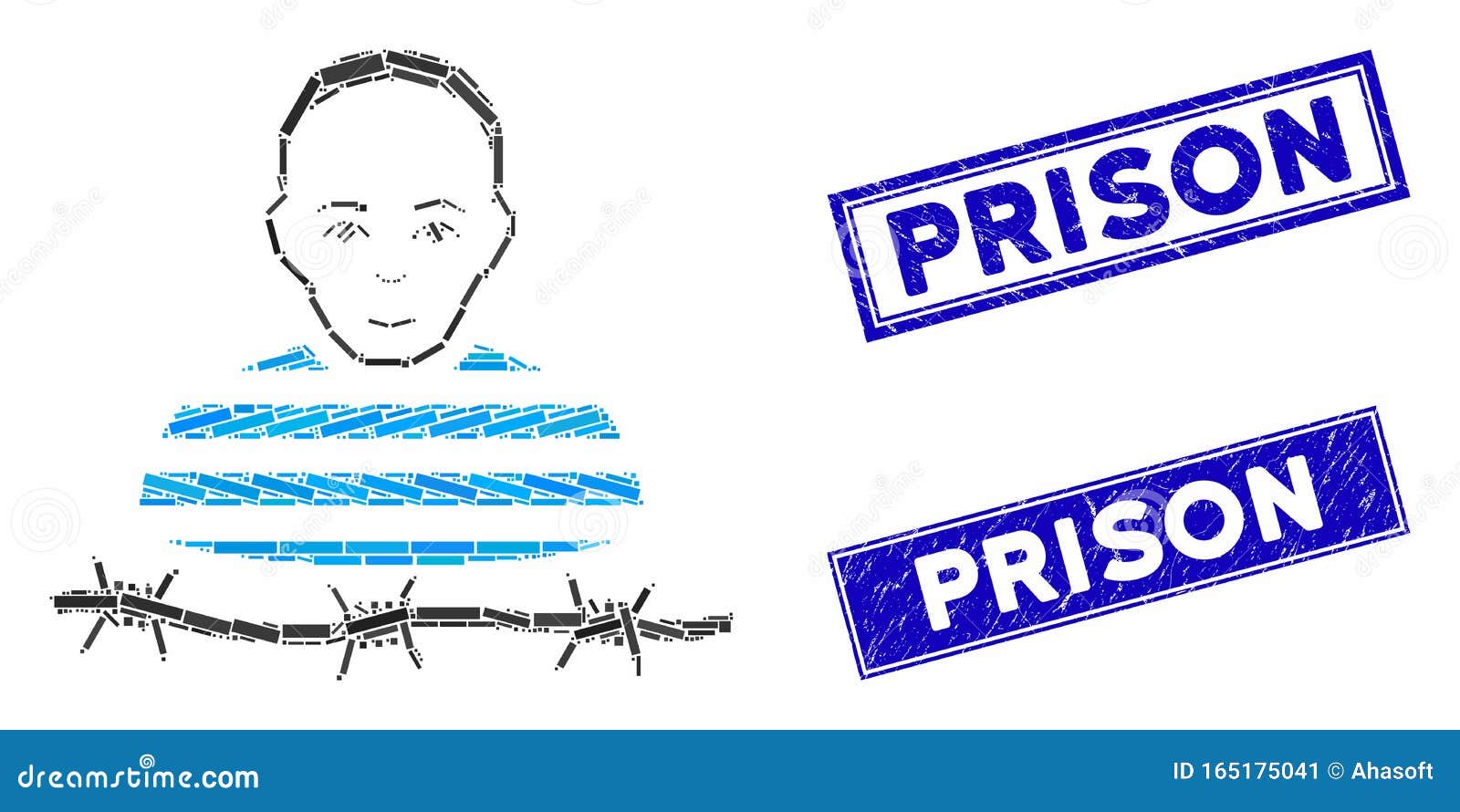 Camp Prisoner Mosaic and Scratched Rectangle Prison Stamps Stock Vector ...