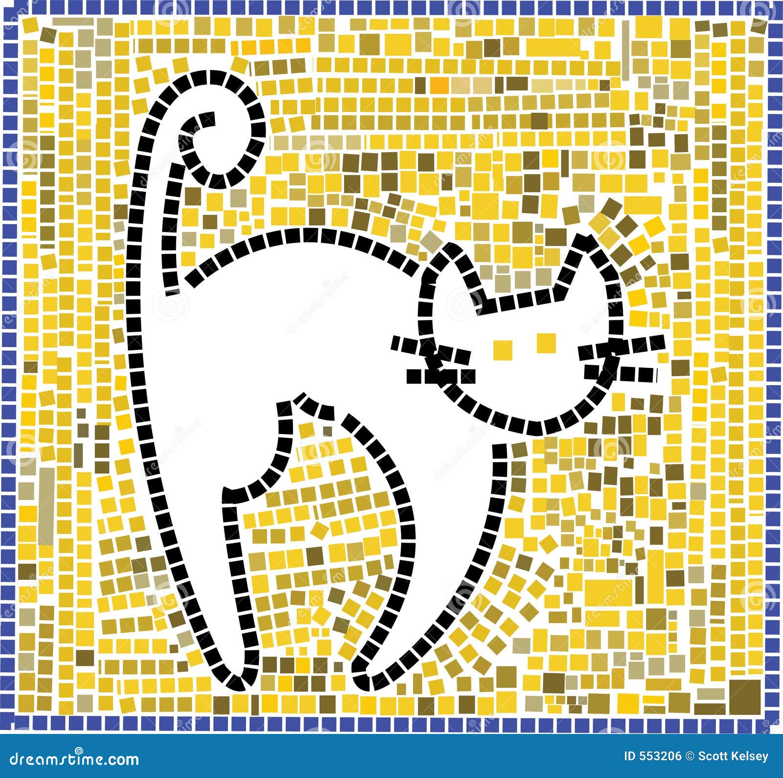 Mosaic cat stock illustration. Illustration of wake, stretch - 553206